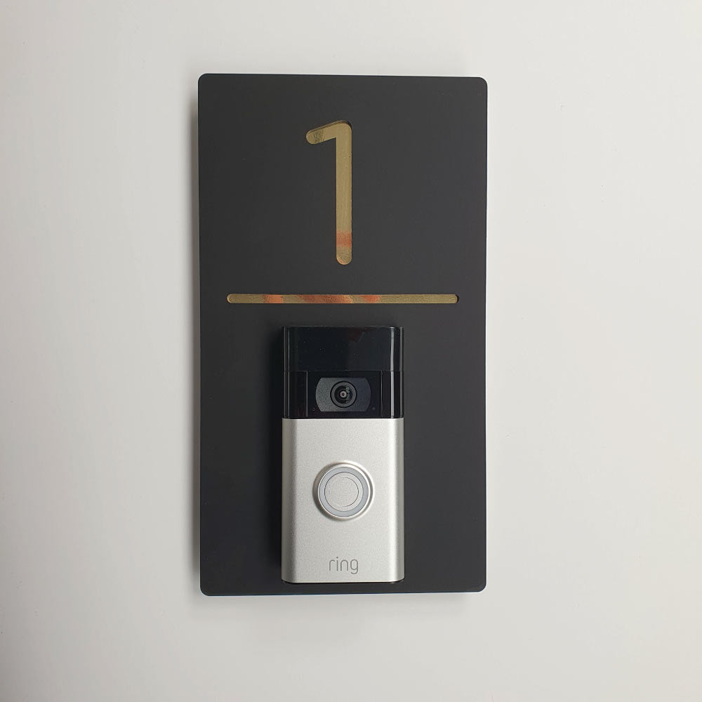 Ring Doorbell House Number Sign -Vertical Sleek and Personalised Plaque ...