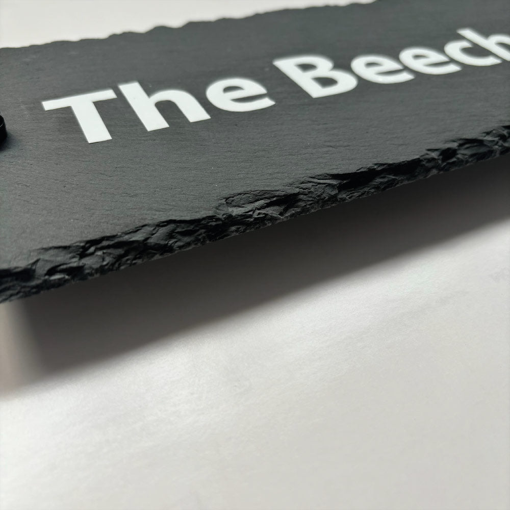 Slate House Sign | Rustic Grey Plaque – next level displays