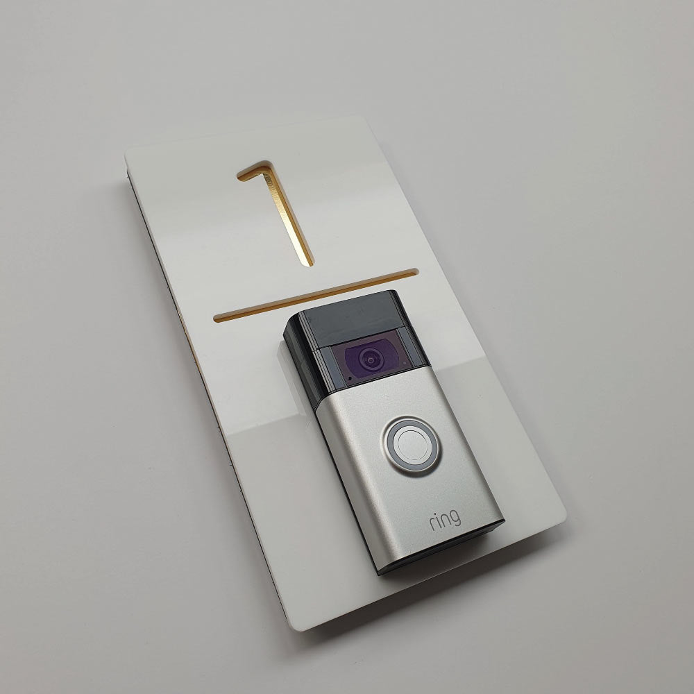 Ring Doorbell House Number Sign -Vertical Sleek and Personalised Plaque ...