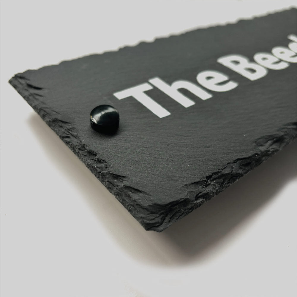 Slate House Sign | Rustic Grey Plaque – next level displays