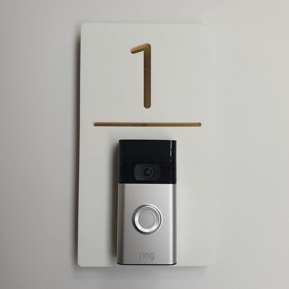 Ring Doorbell House Number Sign -Vertical Sleek and Personalised Plaque ...